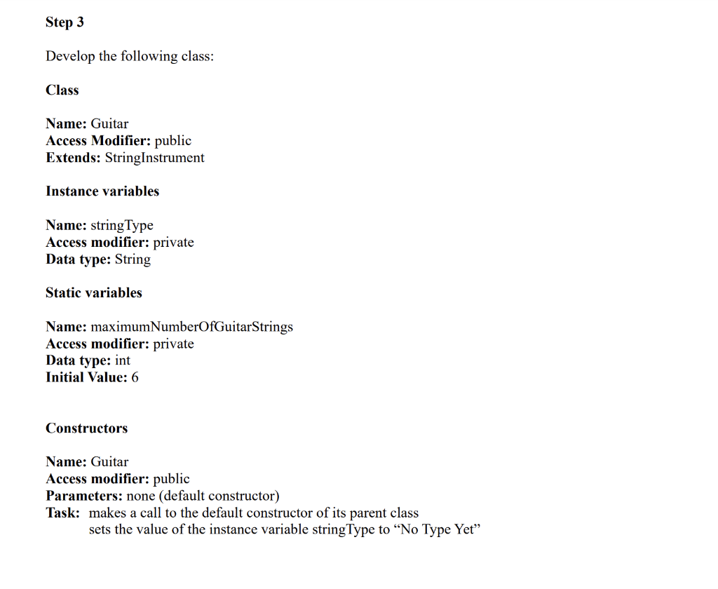 Solved Step 1 (5 points) Develop the following class: Class | Chegg.com