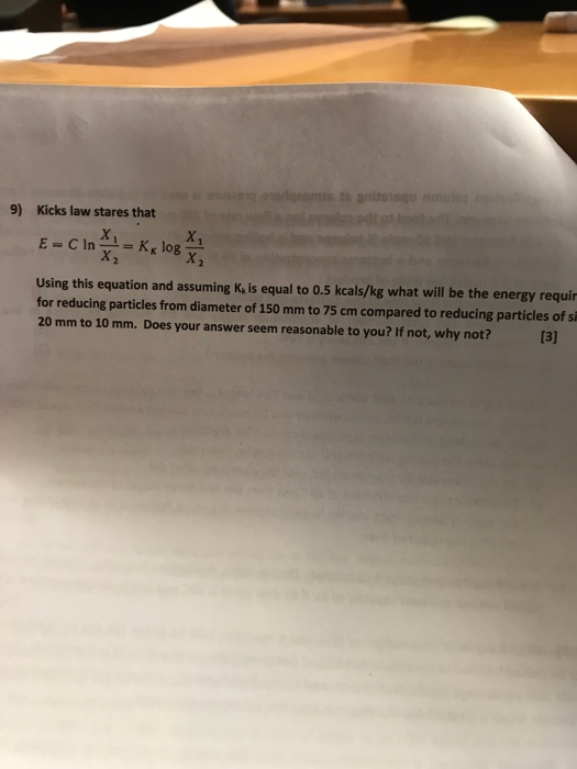 Solved 9) Kicks law stares that Using this equation and | Chegg.com