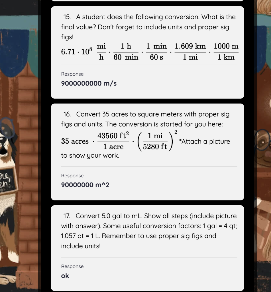Solved 15. A student does the following conversion. What is | Chegg.com
