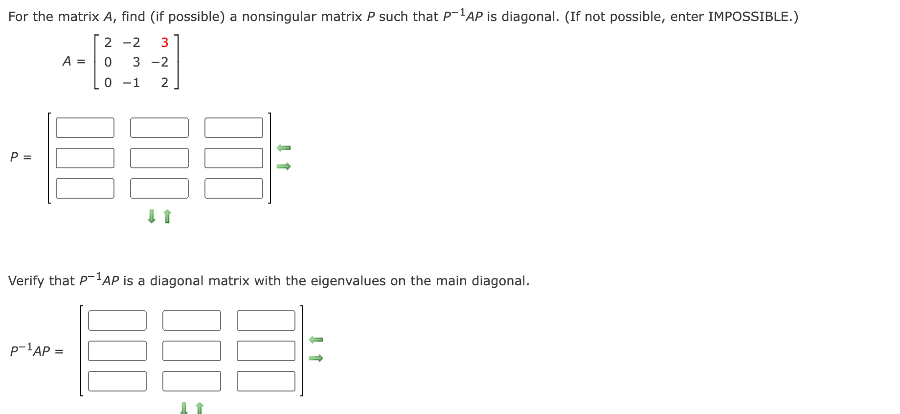 Solved For the matrix A, find (if possible) a nonsingular | Chegg.com