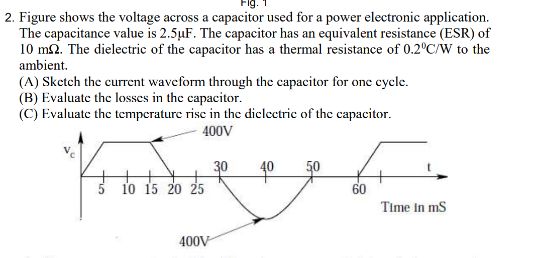 Solved Figure shows the voltage across a capacitor used for | Chegg.com