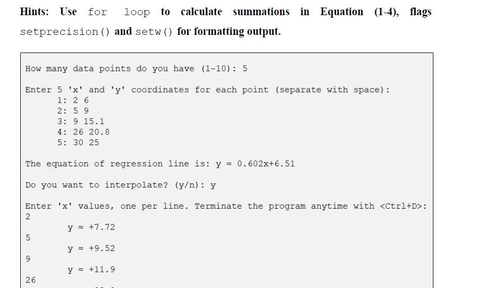 Solved The formulae to draw a regression line to best fit a | Chegg.com