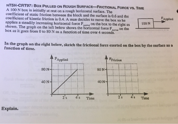 Solved A 100 N box is initially at rest on a rough | Chegg.com