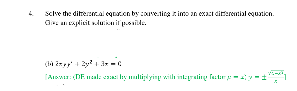 Solved Solve the differential equation by converting it into | Chegg.com