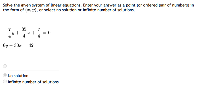 Solved Solve the given system of linear equations. Enter | Chegg.com