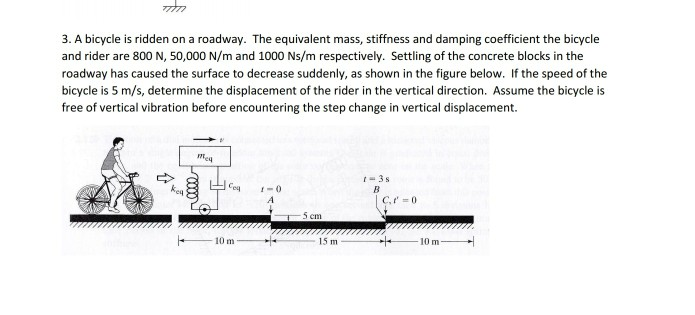 Solved 3. A bicycle is ridden on a roadway. The equivalent | Chegg.com