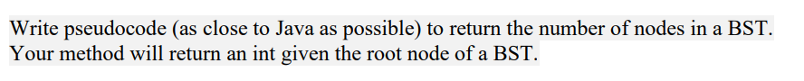 Solved Write pseudocode (as close to Java as possible) to | Chegg.com