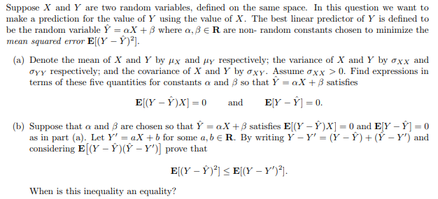 Solved Suppose X and Y are two random variables, defined on | Chegg.com