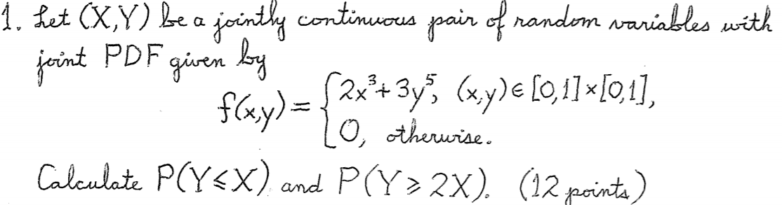 Solved 1. het (X,Y) be a jointly continuous pair of random | Chegg.com