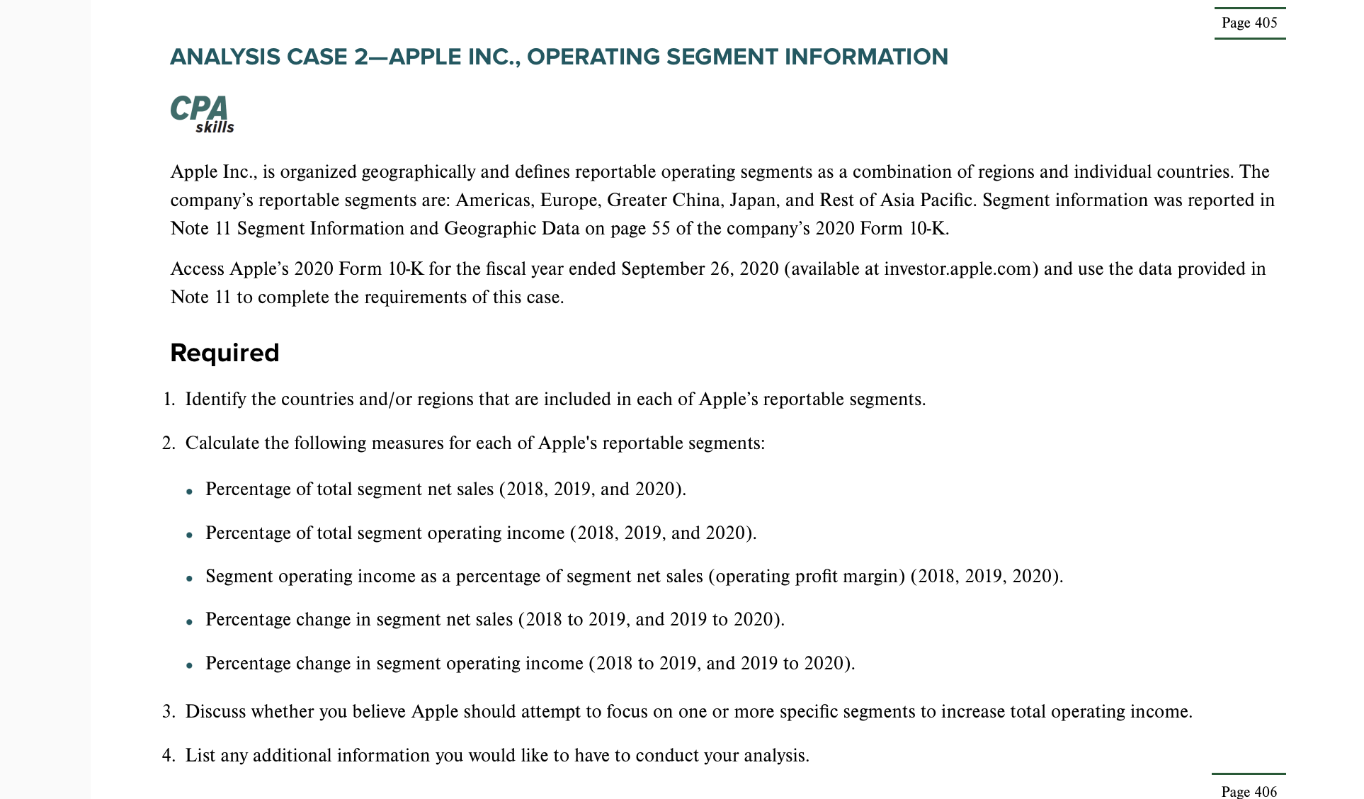 Solved ANALYSIS CASE 2-APPLE INC., OPERATING SEGMENT | Chegg.com