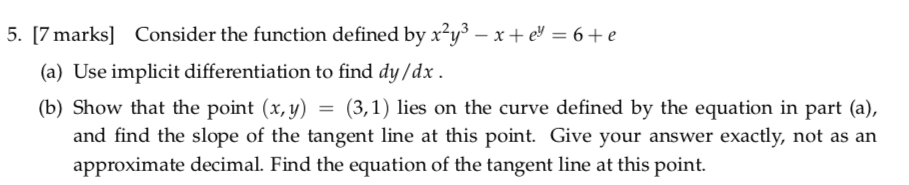 Solved 5. [7 marks] Consider the function defined by | Chegg.com