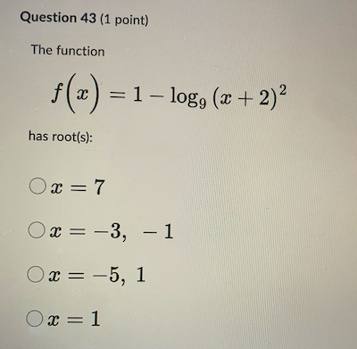 Solved The domain of f(x)=log3(x−3) is: | Chegg.com