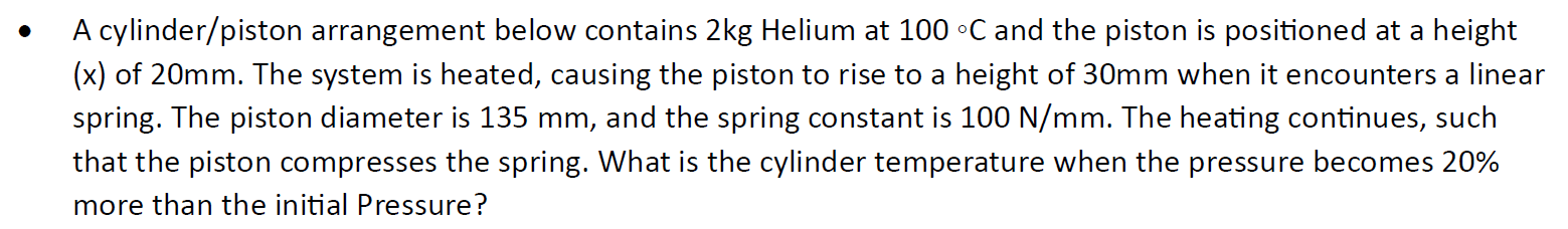 Solved A cylinder/piston arrangement below contains \\( 2 | Chegg.com