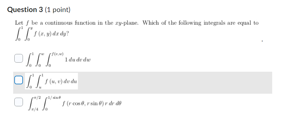 Solved Let f be a continuous function in the xy-plane. Which | Chegg.com