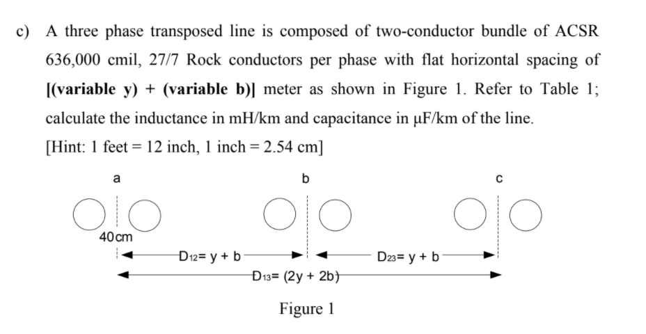Solved c) A three phase transposed line is composed of | Chegg.com