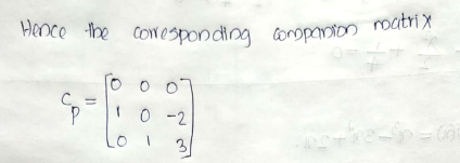 Solved Hence the corresponding ng Companion noatrix | Chegg.com