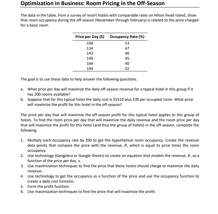 Solved The data in the table, from a survey of resort hotels | Chegg.com