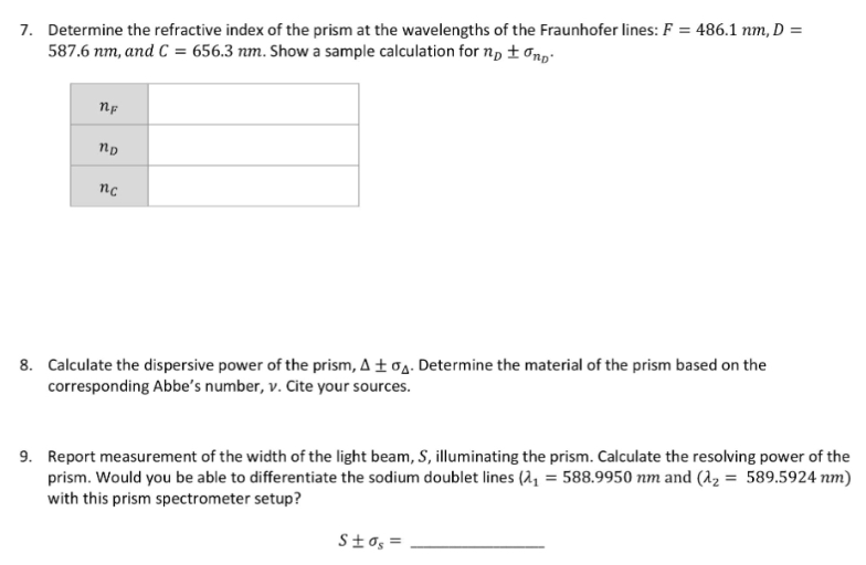 Solved Determine the refractive index of ﻿the prism at ﻿the | Chegg.com