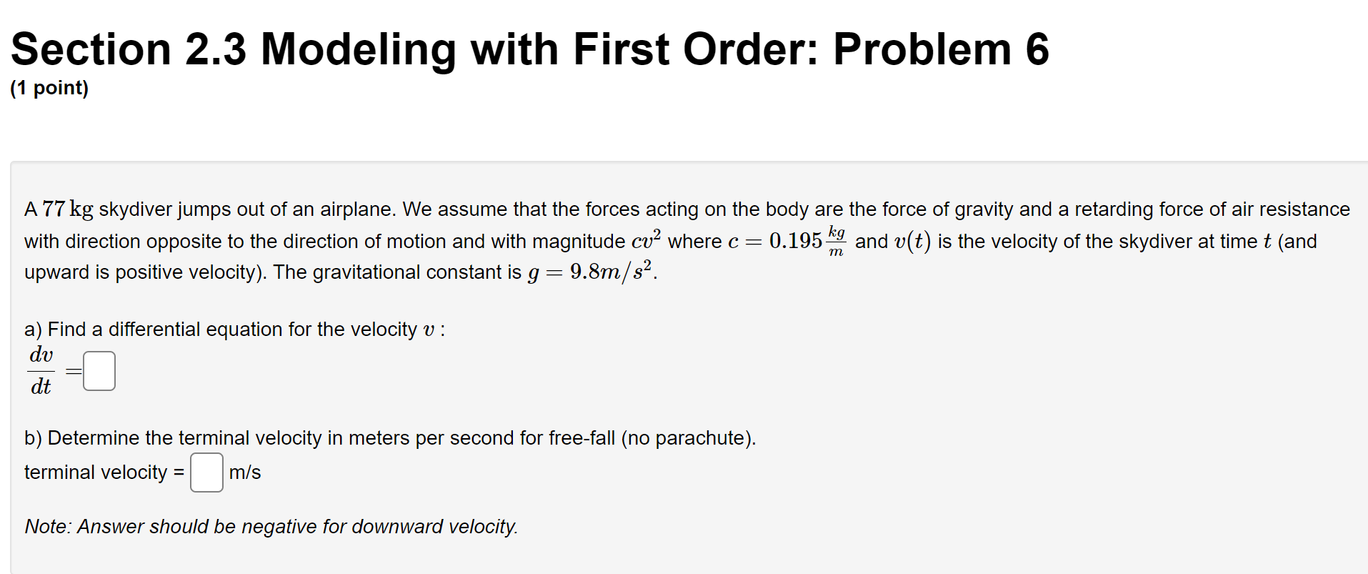 Solved Section 2 3 Modeling With First Order Problem 6 1