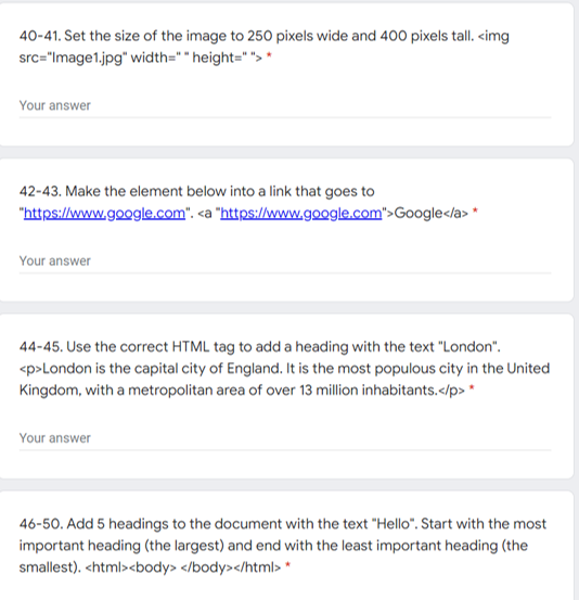 Solved Instructions: : Complete the missing code in each | Chegg.com