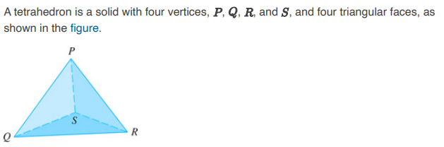 Solved A tetrahedron is a solid with four vertices, P,Q,R, | Chegg.com