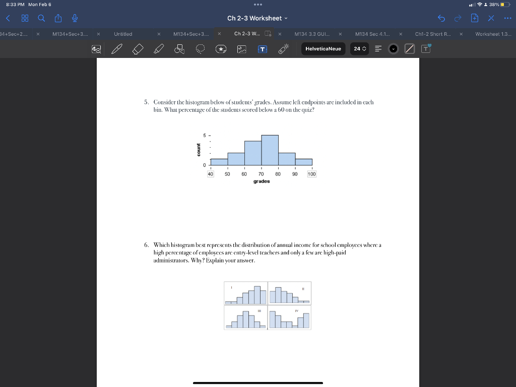 Solved 5. Consider the histogram below of students' grades. | Chegg.com