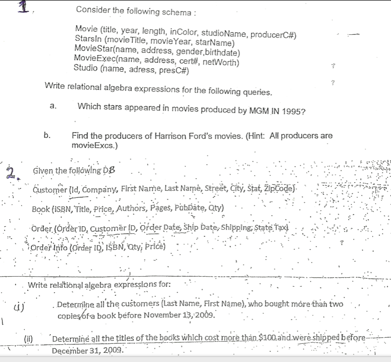 Solved 1. Consider the following schema: Movie (title, year, | Chegg.com