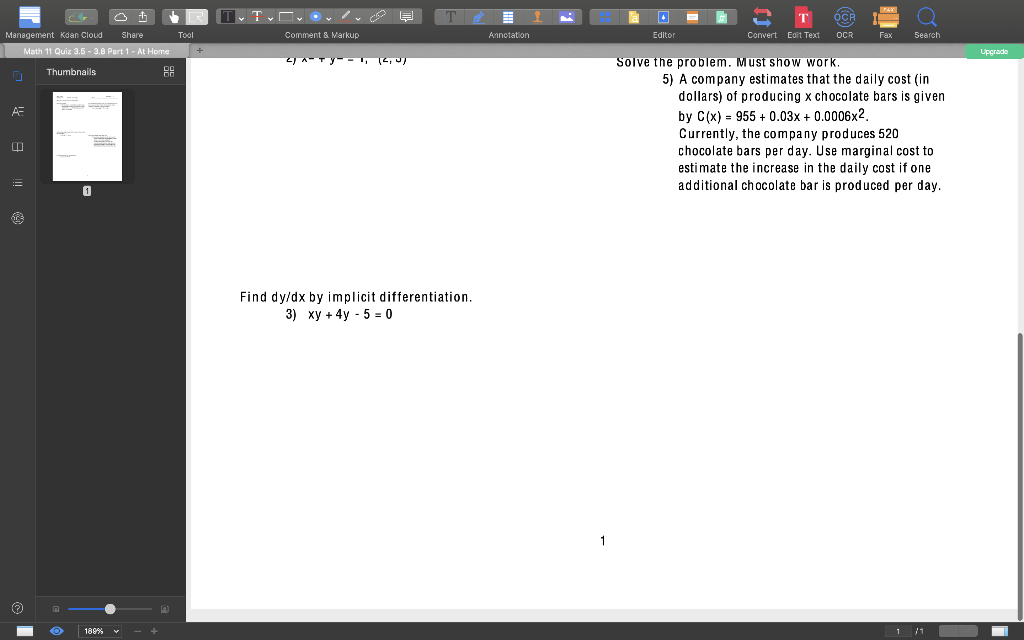 Solved * OCR OCR Tool Comment & Markup Annotation Editor | Chegg.com