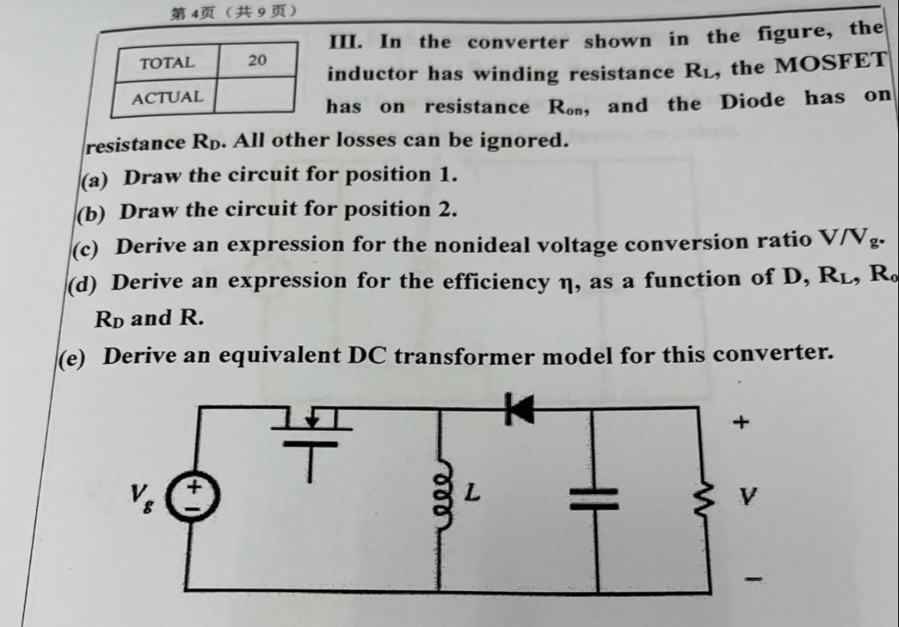 III. In the converter shown in the figure, the | Chegg.com