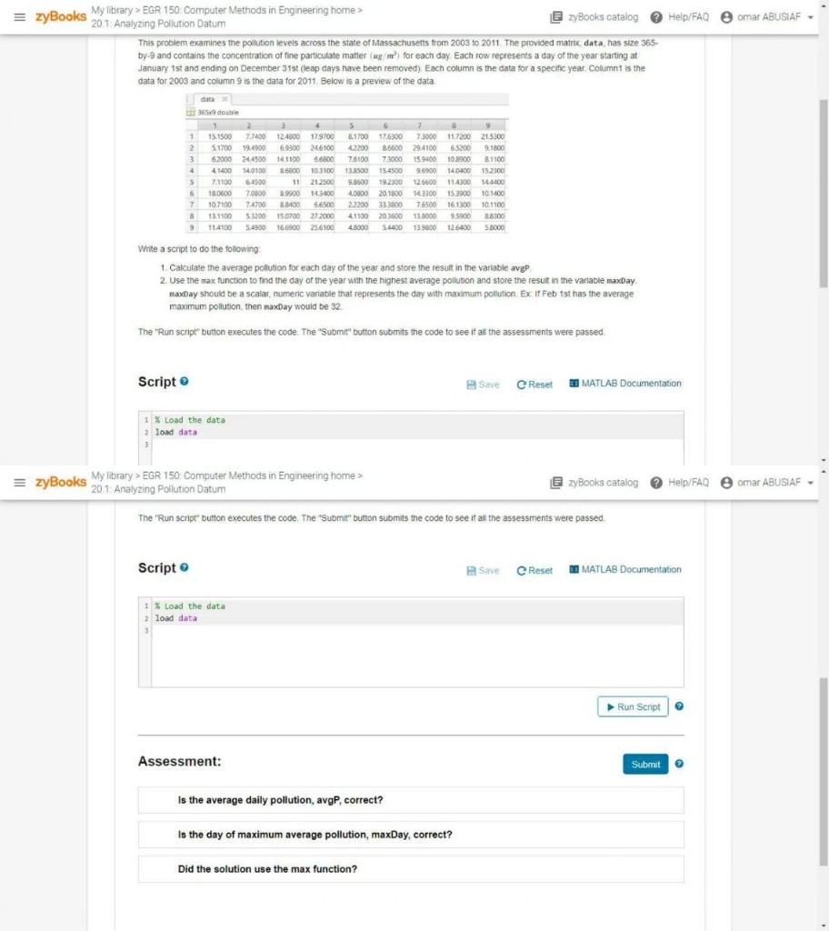 Solved = zyBooks My library > EGR 150. Computer Methods in | Chegg.com