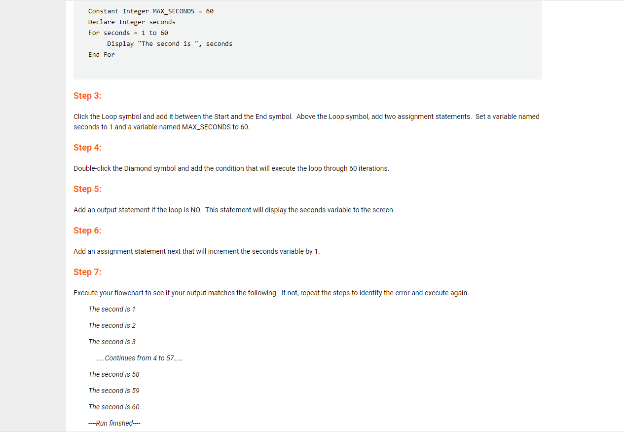 Solved Constant Integer MAX_SECONDS =60 Declare Integer | Chegg.com