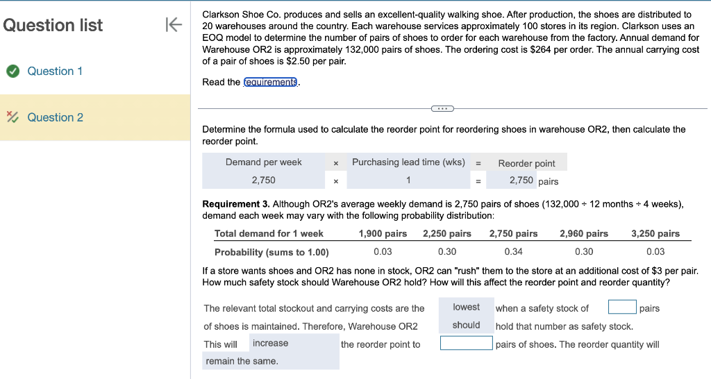 Solved Clarkson Shoe Co. produces and sells an | Chegg.com