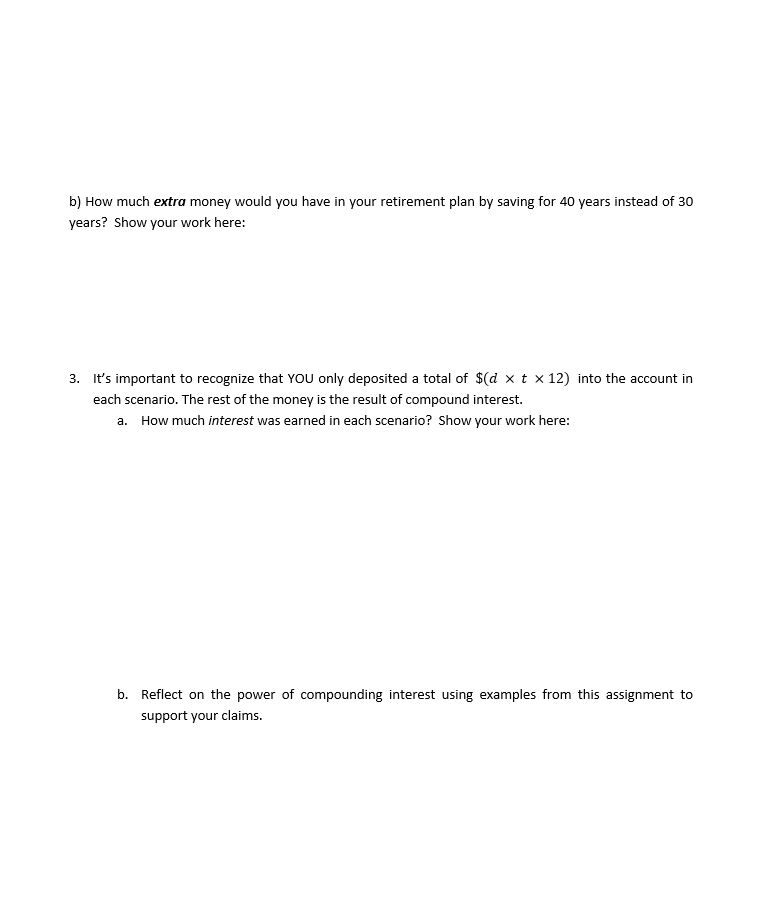 Solved Retirement Calculations - An Application of | Chegg.com