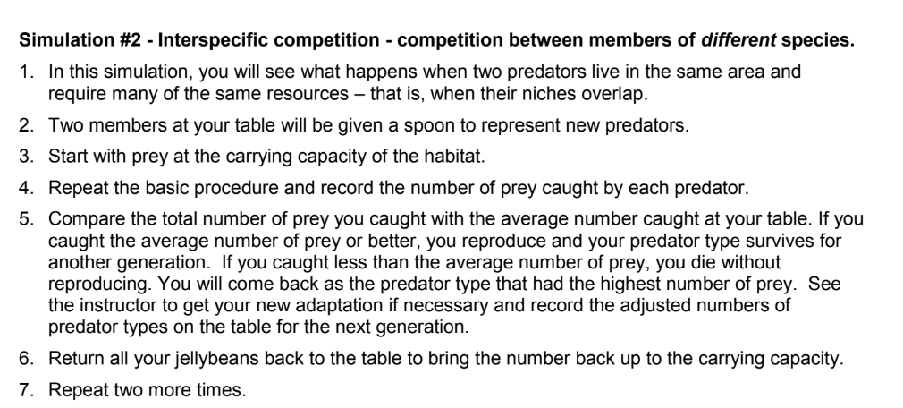 Solved Simulation #2 - Interspecific competition - | Chegg.com