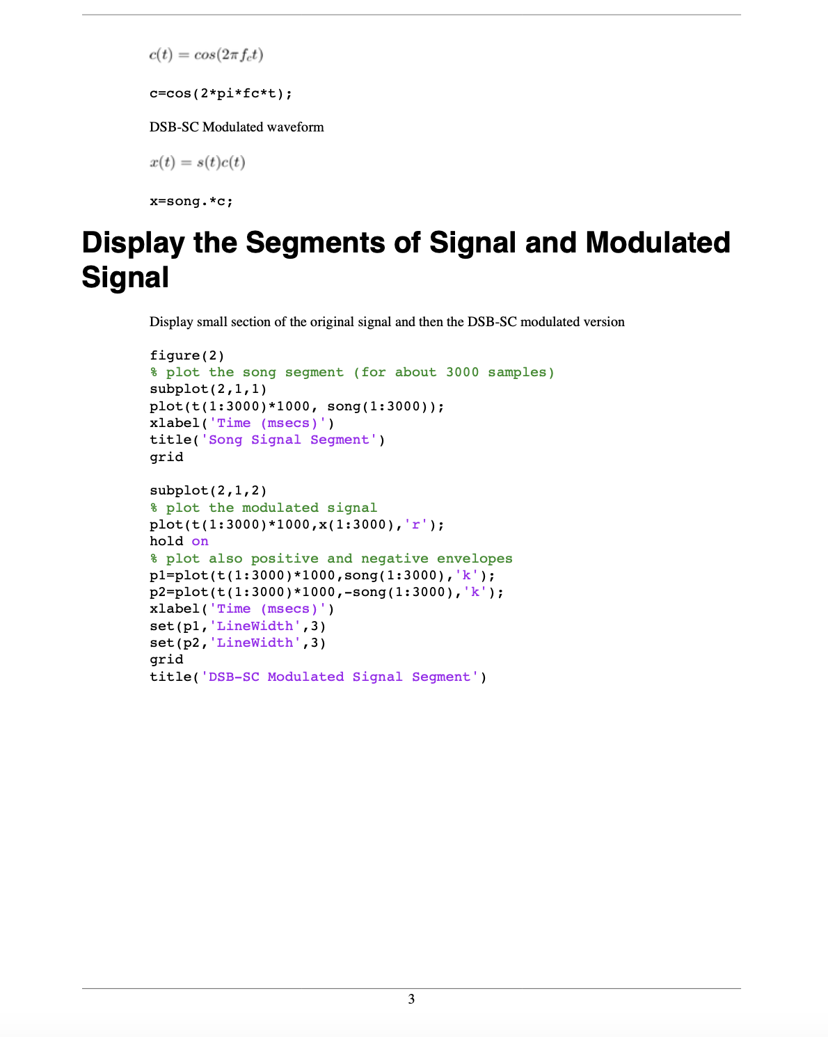 2. (Frequency Division Multiplexing for DSB-SC): In | Chegg.com