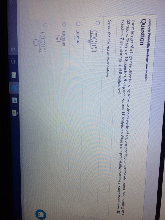 Solved Compute Probability Involving Combinations Questiorn | Chegg.com Solved Compute Probability Involving Combinations Questiorn | Chegg.com
