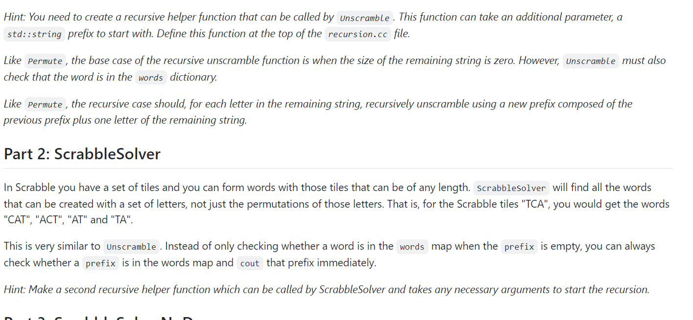 Solved Recursive Scrabble Solver In this lab you will work | Chegg.com