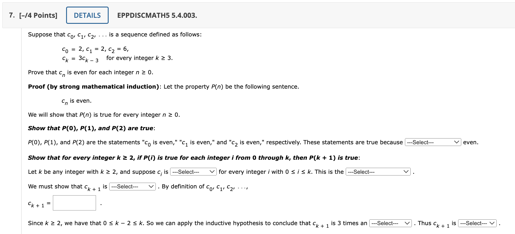 Solved 7. [-14 Points] DETAILS EPPDISCMATH5 5.4.003. Suppose | Chegg.com