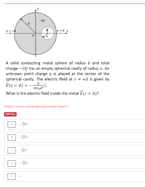 Solved A solid conducting metal sphere of radius b and total | Chegg.com