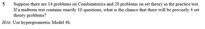 Solved 5 Suppose There Are 14 Problems On Combinatorics And