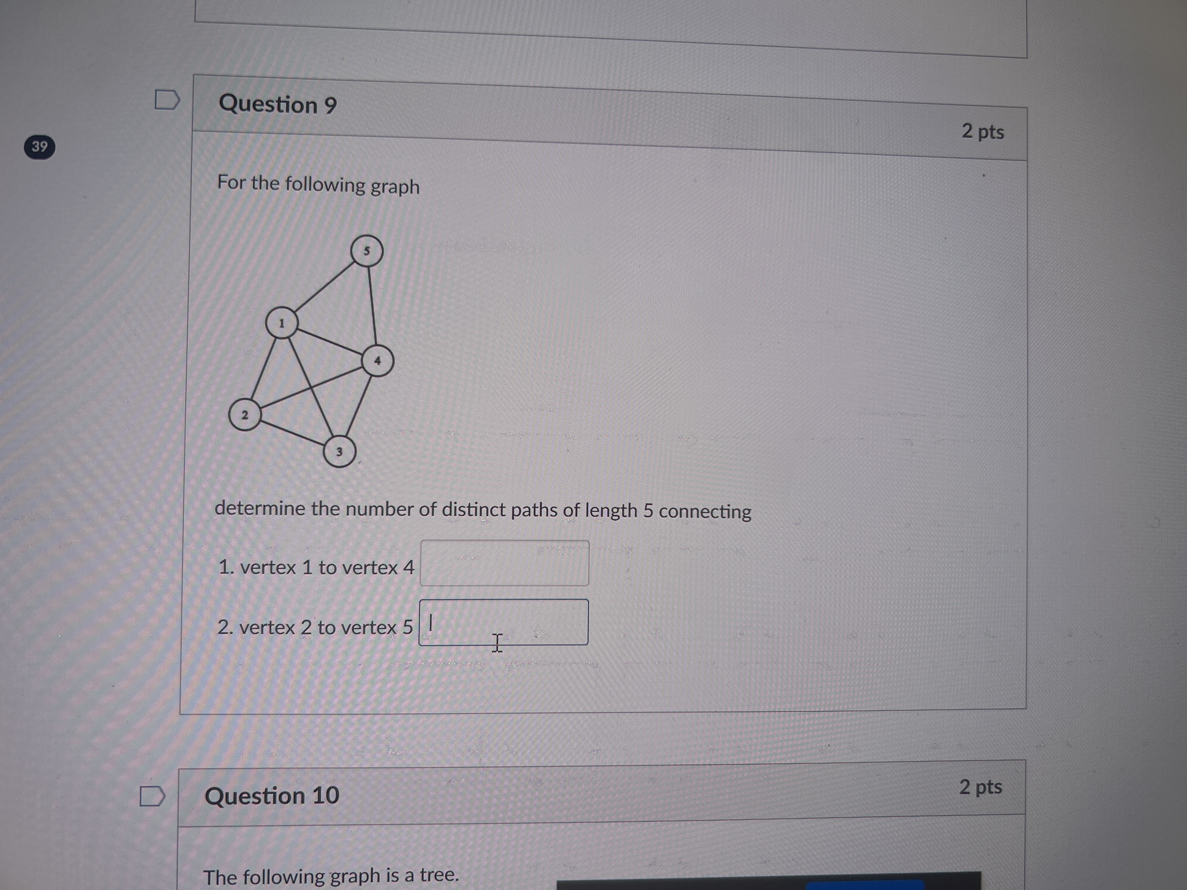for the following graph, determine the number of | Chegg.com