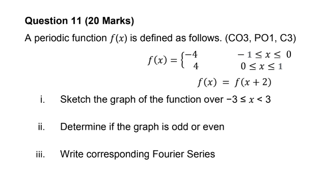 Solved Question 10 20 Marks Sketch The Graph Of Each Of 