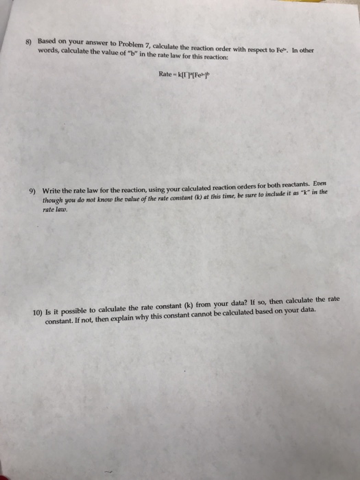 Solved CALCULATIONS AND CONCLUSIONS 1) Calculate the initial | Chegg.com