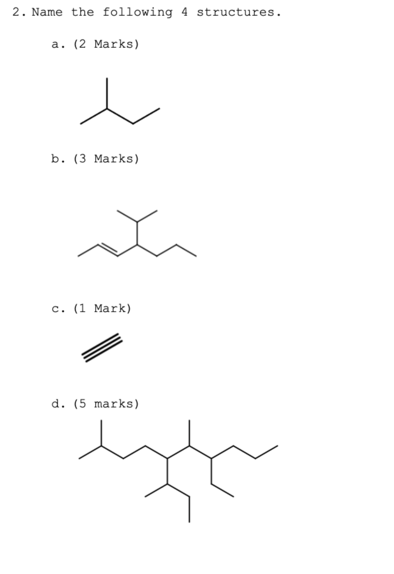 Solved Name the following 4 ﻿structures. | Chegg.com