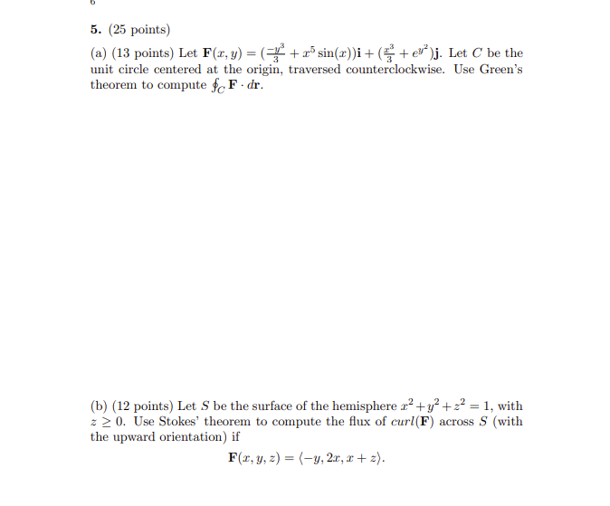 Solved 5. (25 points) (a) (13 points) Let | Chegg.com