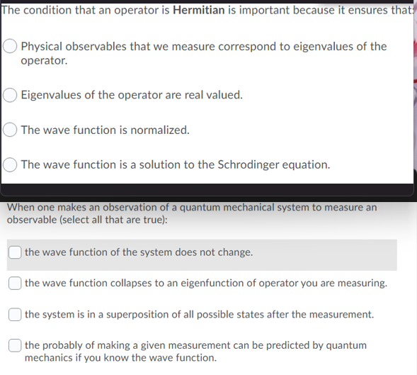 Solved The condition that an operator is Hermitian is | Chegg.com