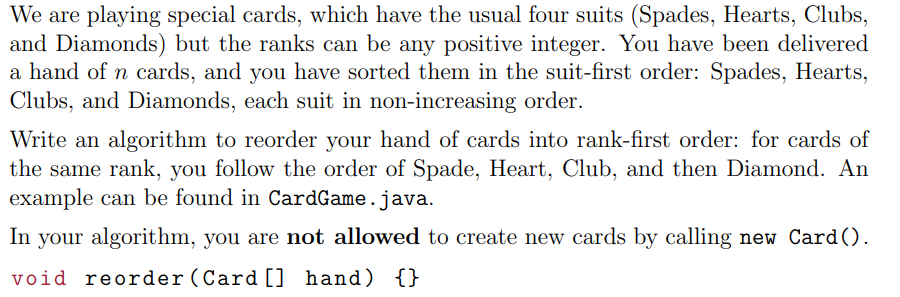 Solved We are playing special cards, which have the usual | Chegg.com