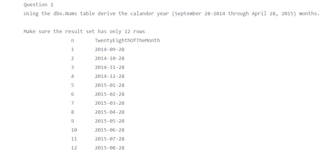 The dbo.Nums table is already made so I don't need to | Chegg.com
