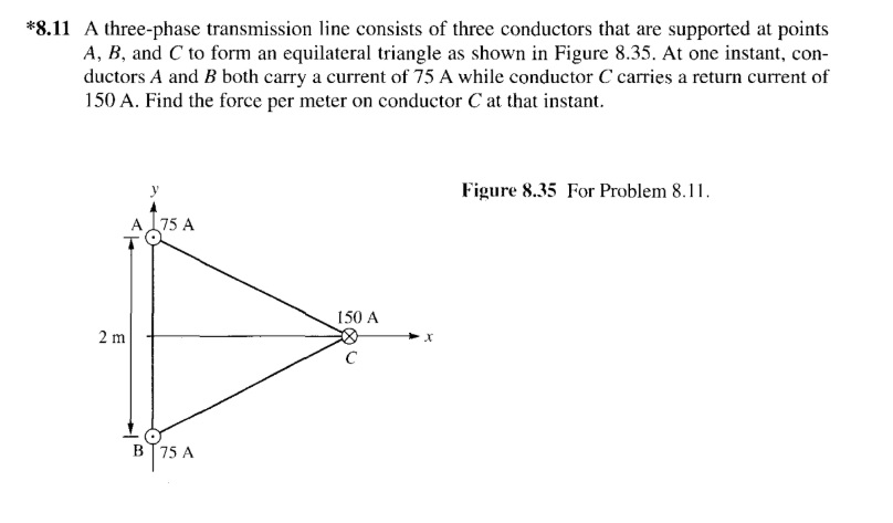 Solved *8.11 A three-phase transmission line consists of | Chegg.com