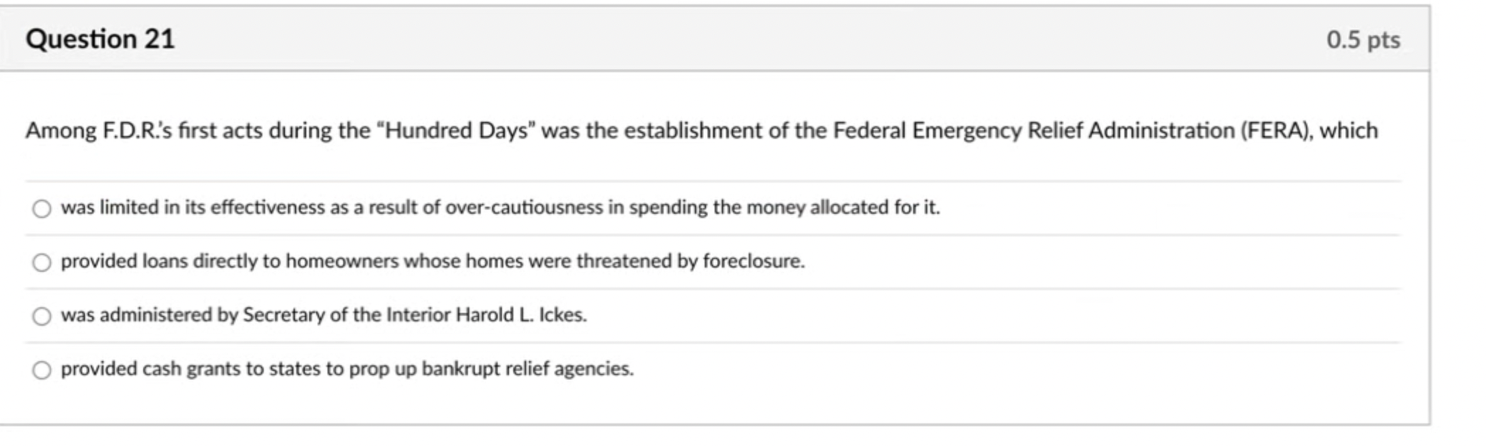 Among F.D.R.'s first acts during the "Hundred Days" | Chegg.com